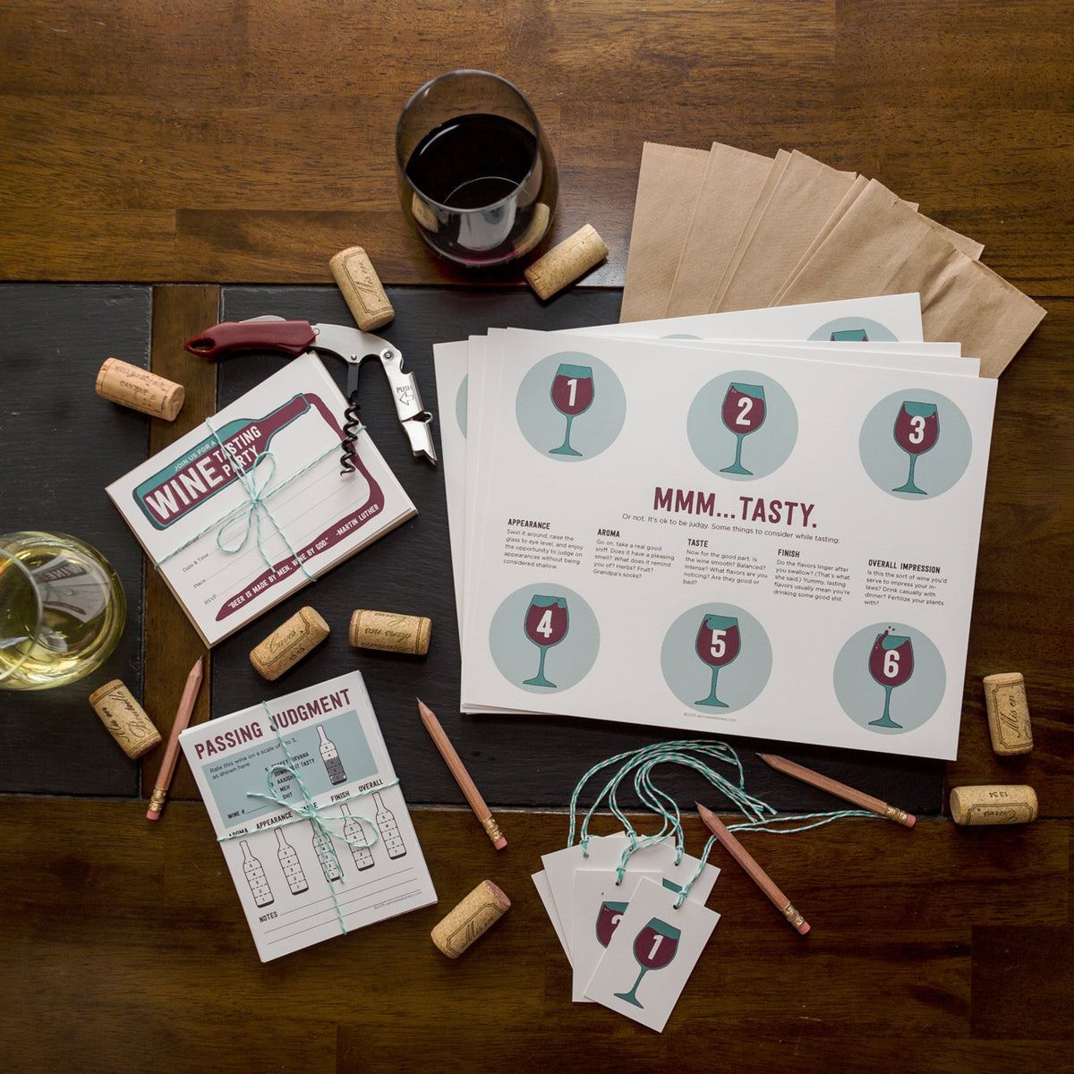 Printable Wine Tasting Kit | Semi Sweet Press